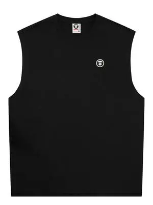 AAPE BY *A BATHING APE Logo-patch Tank Top - Black