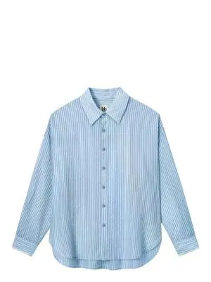B+AB Striped Pattern Shirt - Blue