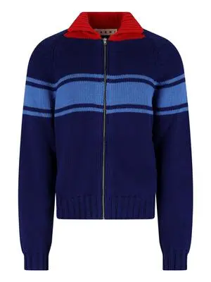 DUNST Crewneck Cardigan Blue