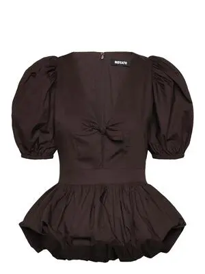 ROTATE BY BIRGER CHRISTENSEN Puff Sleeve Blouse - Mole