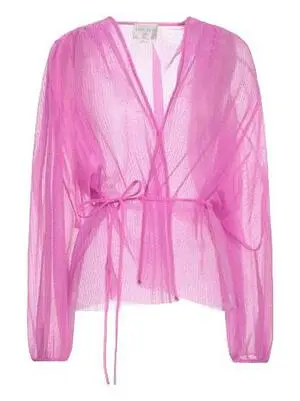 FORTE_FORTE Tulle Metallic Shirt - Magenta