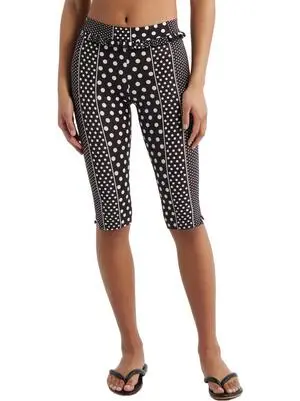DAMSON MADDER Mixed Print Capri Pants - Black/white Multi