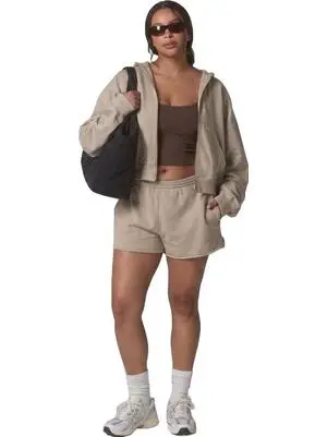 THIRTY YEARS Full-zip French Terry Hoodie - Khaki