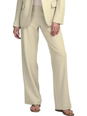 ELLE COLLECTION Wide-leg Trousers With Button - Butter