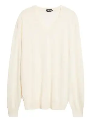 TOM FORD Cashmere V-neck Sweater - Cream White