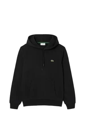 Lacoste Cotton Fleece Pullover Hoodie Black