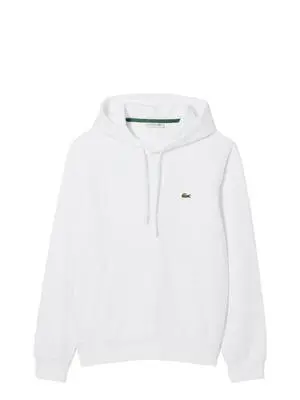 Lacoste Cotton Fleece Pullover Hoodie White
