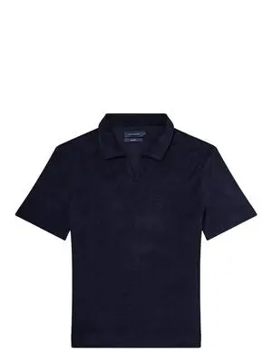 Thom Sweeney Terry-cotton Polo Shirt - Blue