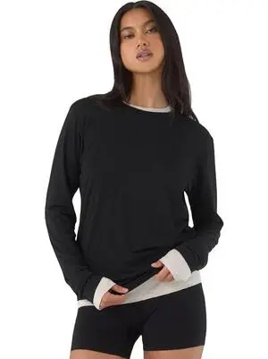 THIRTY YEARS Modal Long Sleeve Tee - Black