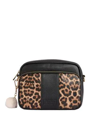 POM POM LONDON Pom Pom London Original Plus Crossbody Bag Black Leopard