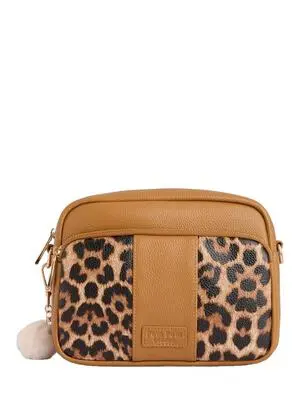 POM POM LONDON Original Plus Crossbody Bag - Maple Leopard