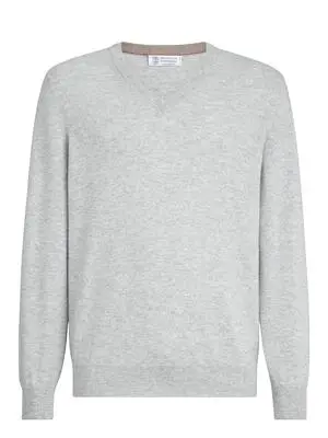 Brunello Cucinelli Cashmere V-neck Pullover - Grey