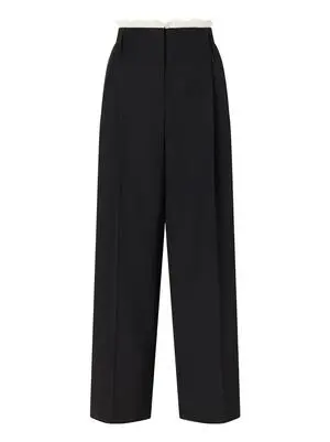 Magda Butrym Pleated Wide-leg Wool Pants - Black