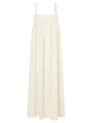 LEMLEM Eda Striped Cotton-gauze Midi Dress - Neutrals