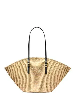 MICHAEL KORS Isa Woven Straw Tote Bag