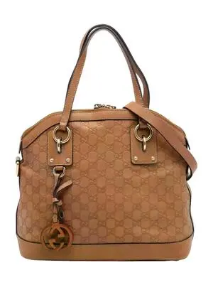 Gucci Medium Sima Charm Dome Satchel - Brown