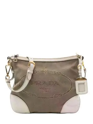 Prada Canvas Canapa Logo Crossbody Bag - Brown