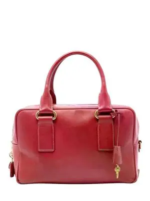 Prada Saffiano Lux Handbag Red