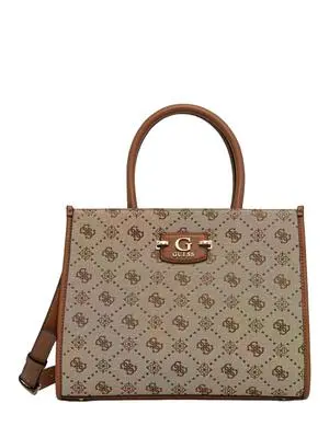 Guess Neda Logo-pattern Tote - Neutrals