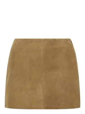 ARMA Melody Suede Mini Skirt Neutrals