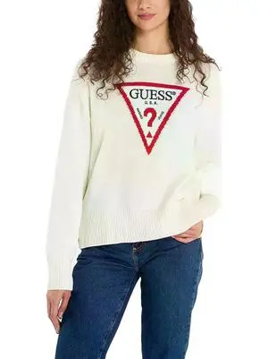 Guess Knitted Logo Sweater - Neutrals