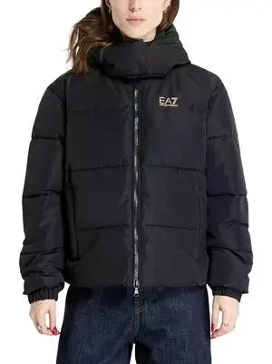 EA7 Padded Hooded Jacket - Black