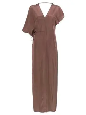 ALYSI Maxi Dress With Drawstring Detail - Brown
