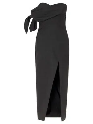 Givenchy Bow-detailed Wool Midi Dress - Gray