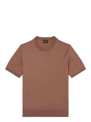 Brioni Knitted Cotton T-shirt - Brown