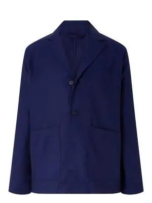 Frescobol Carioca Lima Linen And Wool-blend Suit Jacket - Blue