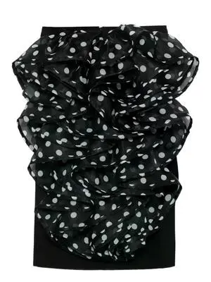 Viktor & Rolf Polka-dot Mini Skirt With Ruffled Detail - Black