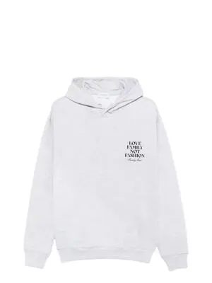 FAMILY FIRST Hooded Graphic Cotton Sweatshirt - Grey