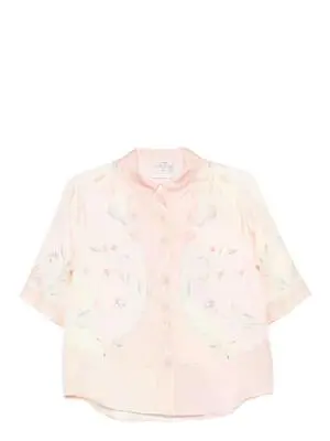 FORTE_FORTE Floral-print Silk Shirt - Pink