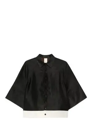 Soh Contrast-hem Shirt - Black