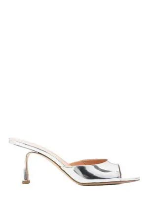 THE SELLER Metallic Open-toe Mules - Silver