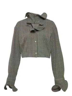 MSGM Ruffled Collar Blouse - Brown