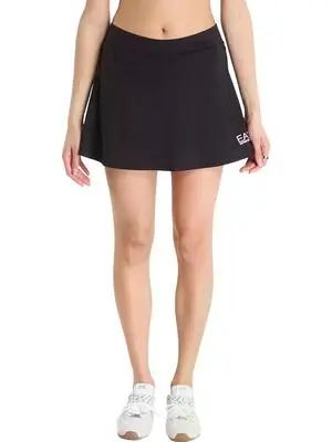 EA7 Logo-print Flared Mini Skirt - Black