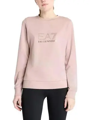 EA7 Logo-Print Sweatshirt Pink