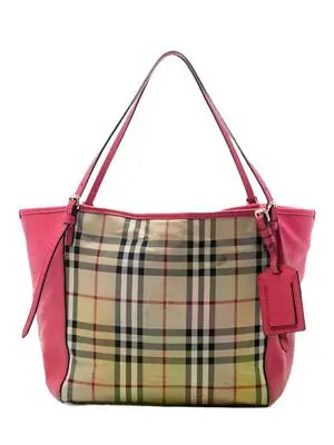 Burberry Haymarket Check Canvas Canterbury Tote Bag - Pink