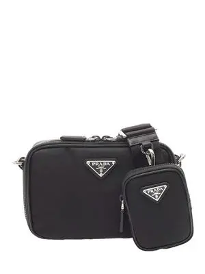 Prada Re-nylon And Saffiano Brique Crossbody Bag - Black