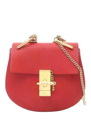 Chloé 2010-2026 Mini Leather Drew Crossbody Bag Red