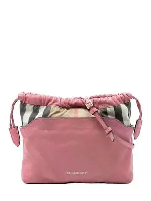 Burberry House Check Canvas And Calfskin Little Crush Crossbody Bag - Pink