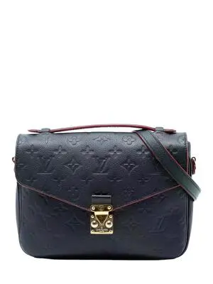 LOUIS VUITTON Monogram Empreinte Pochette Metis Satchel - Blue