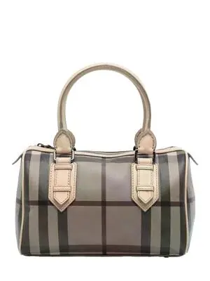 Burberry Smoke Check Coated Canvas Chester Boston Bag - Brown