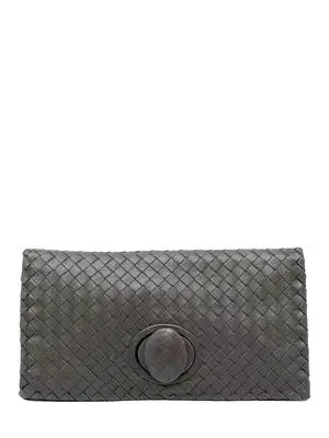 BOTTEGA VENETA 2012-2026 Nappa Intrecciato Turn Lock Clutch