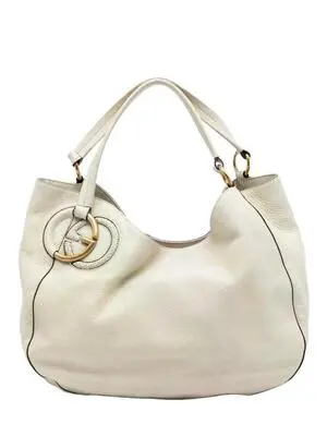 Gucci Medium Pebbled Calfskin Twill Tote Bag - White
