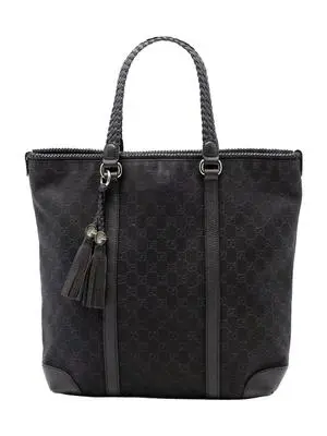 Gucci Large Gg Denim Marrakech Tote Bag - Brown