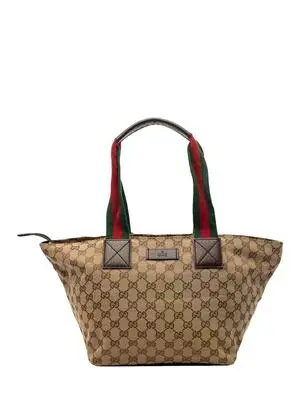 Gucci Gg Canvas Web Tote Bag - Neutrals