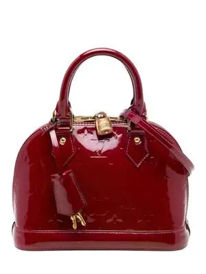 LOUIS VUITTON 2015 Monogram Vernis Alma Bb Satchel - Red