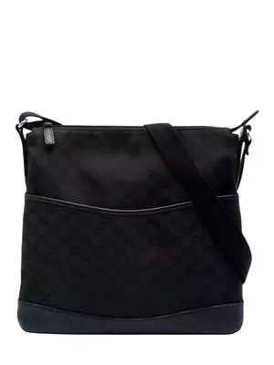 Gucci Gg Nylon Flat Messenger Crossbody Bag - Black